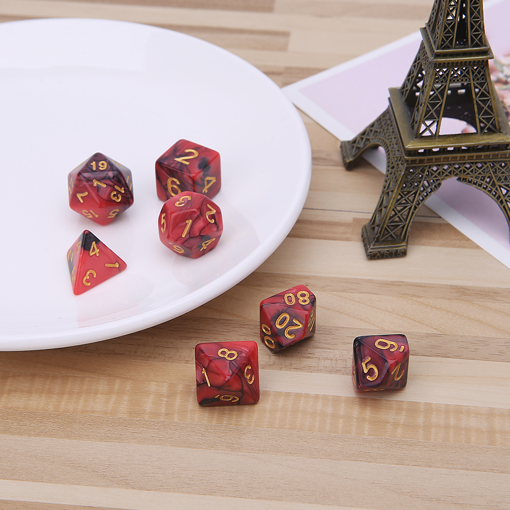 7 шт./компл. Акриловых многогранных кубиков для настольной игры TRPG D4-D20 купить на OZON по ...