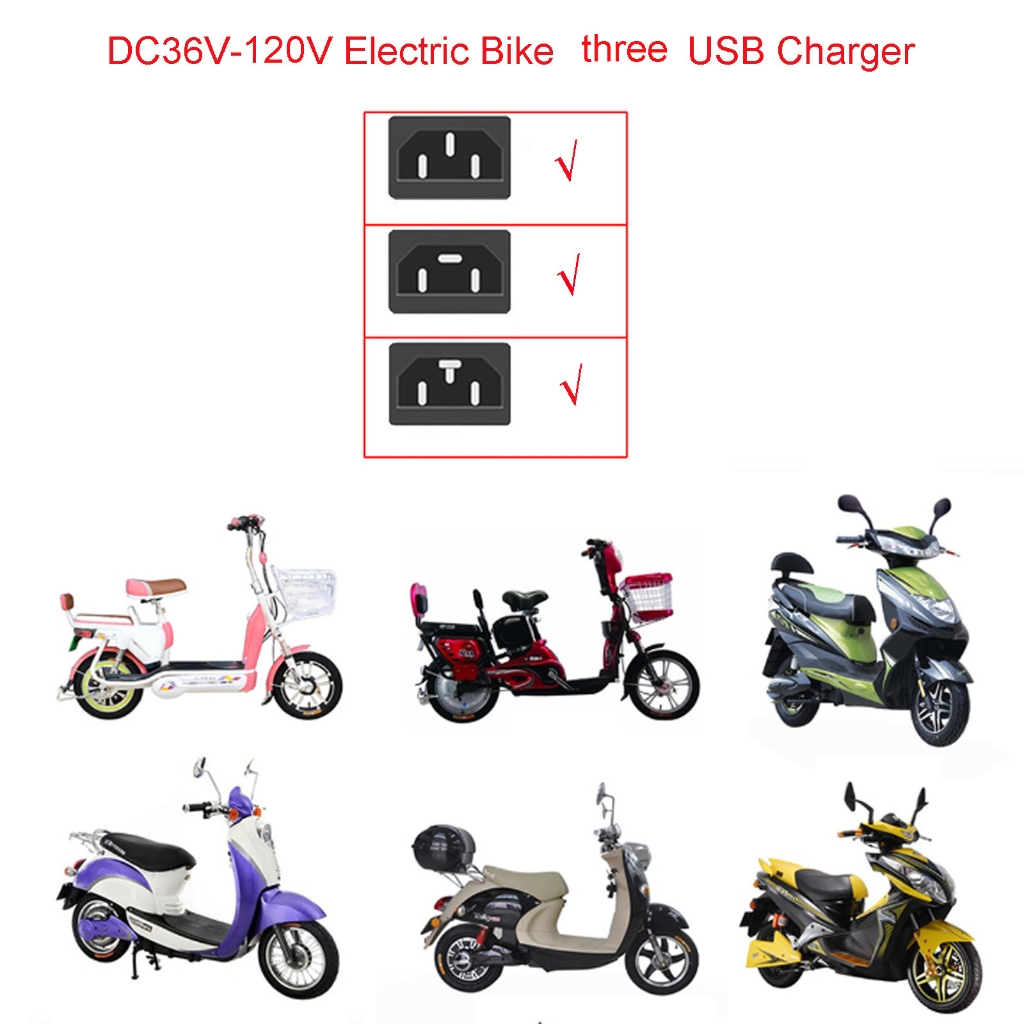 USB Power Adapter DC36V 48V 72V 120V to 5V 2.1A E-bike 3 Port Charging Converter | Lazada Singapore