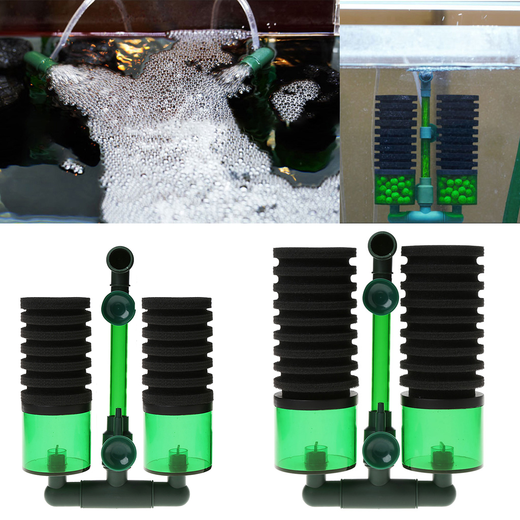 Aquarium Sponge Filter Quiet Submersible Foam Filter for Freshwater and ...
