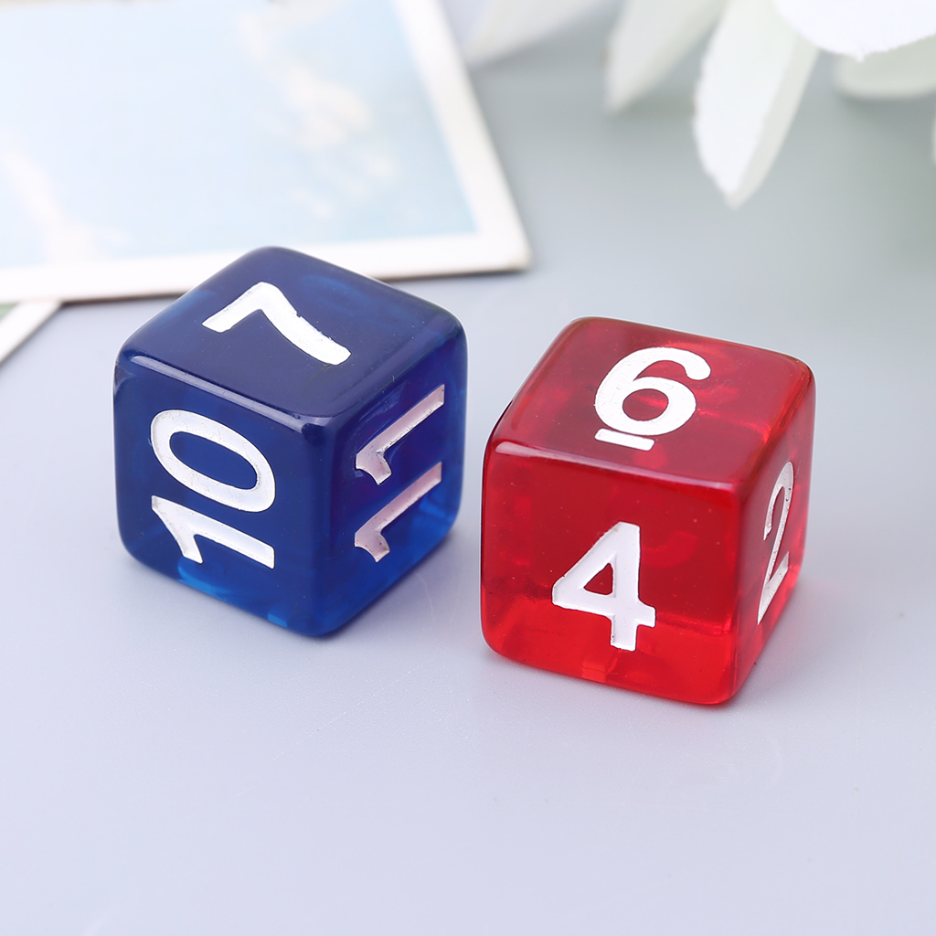 2pcs Six Sided Polyhedral Dice Beads Numbers Square Edged for Club ...