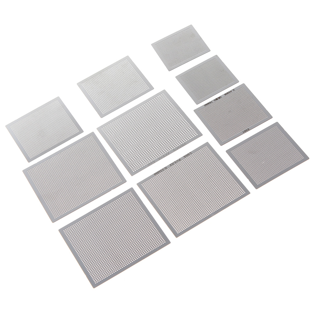 IC Chip Stencils Parts 10Pcs/set BGA Reballing Stencil Template Kit for ...