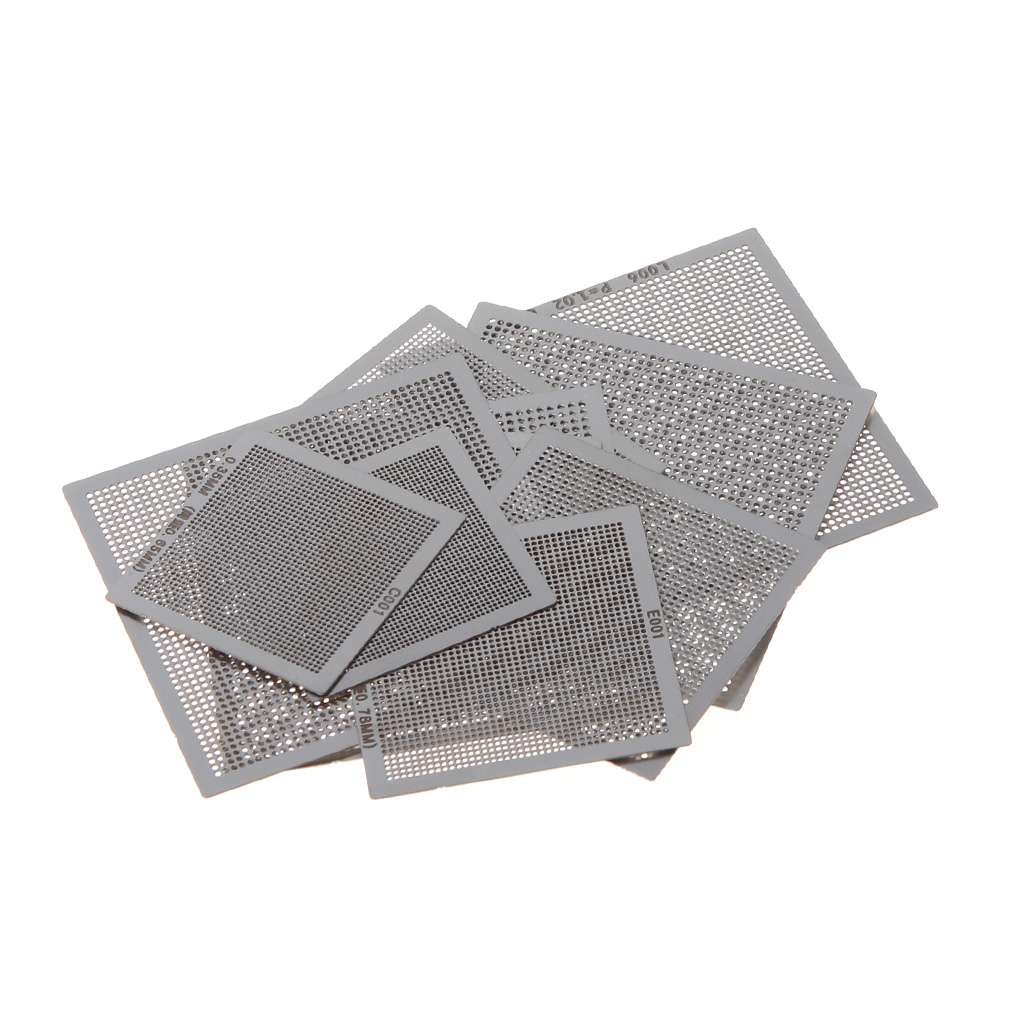 IC Chip Stencils Parts 10Pcs/set BGA Reballing Stencil Template Kit for ...