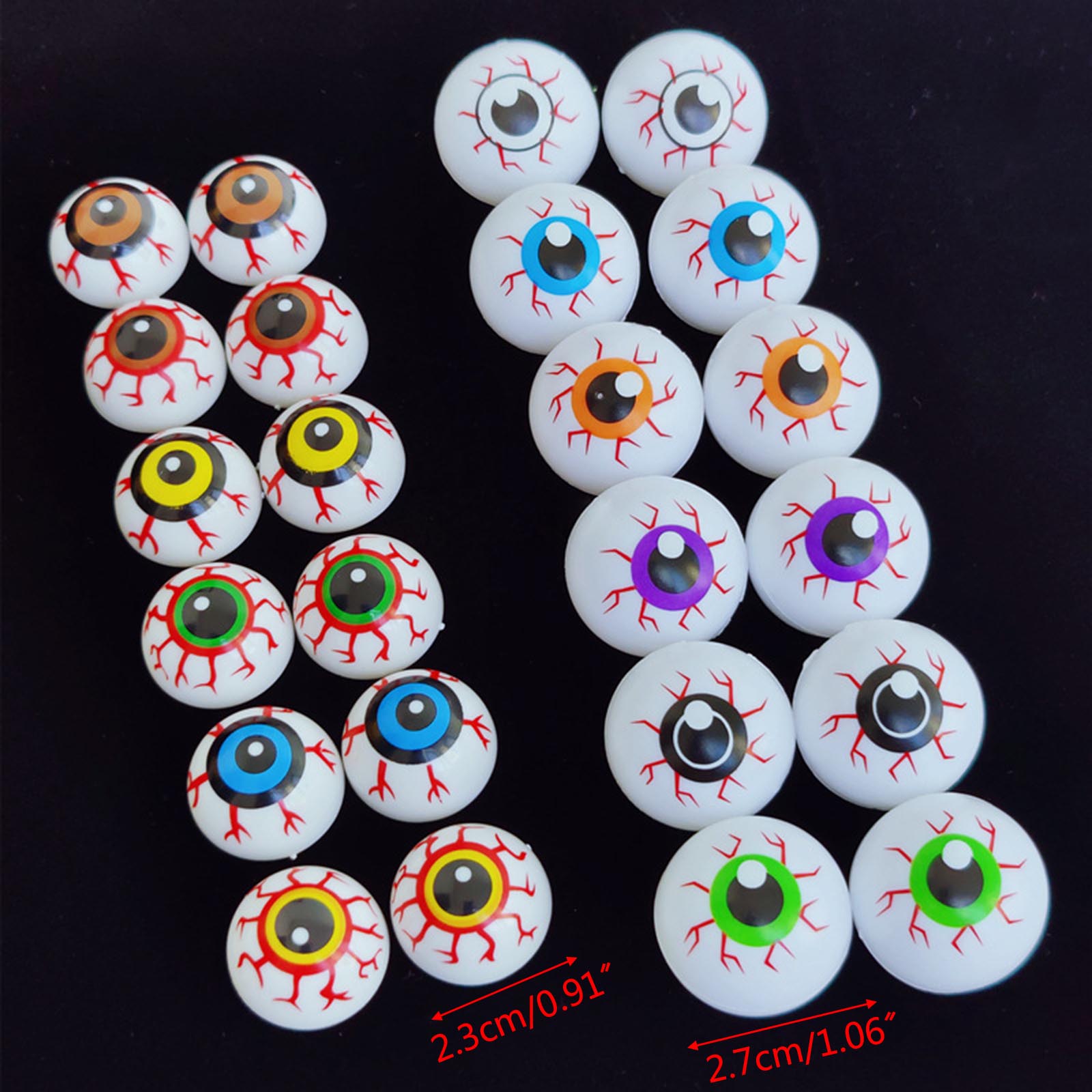 12Pcs Horror Eye Balls Halloween Party Horror Color Eyeballs Simulation ...