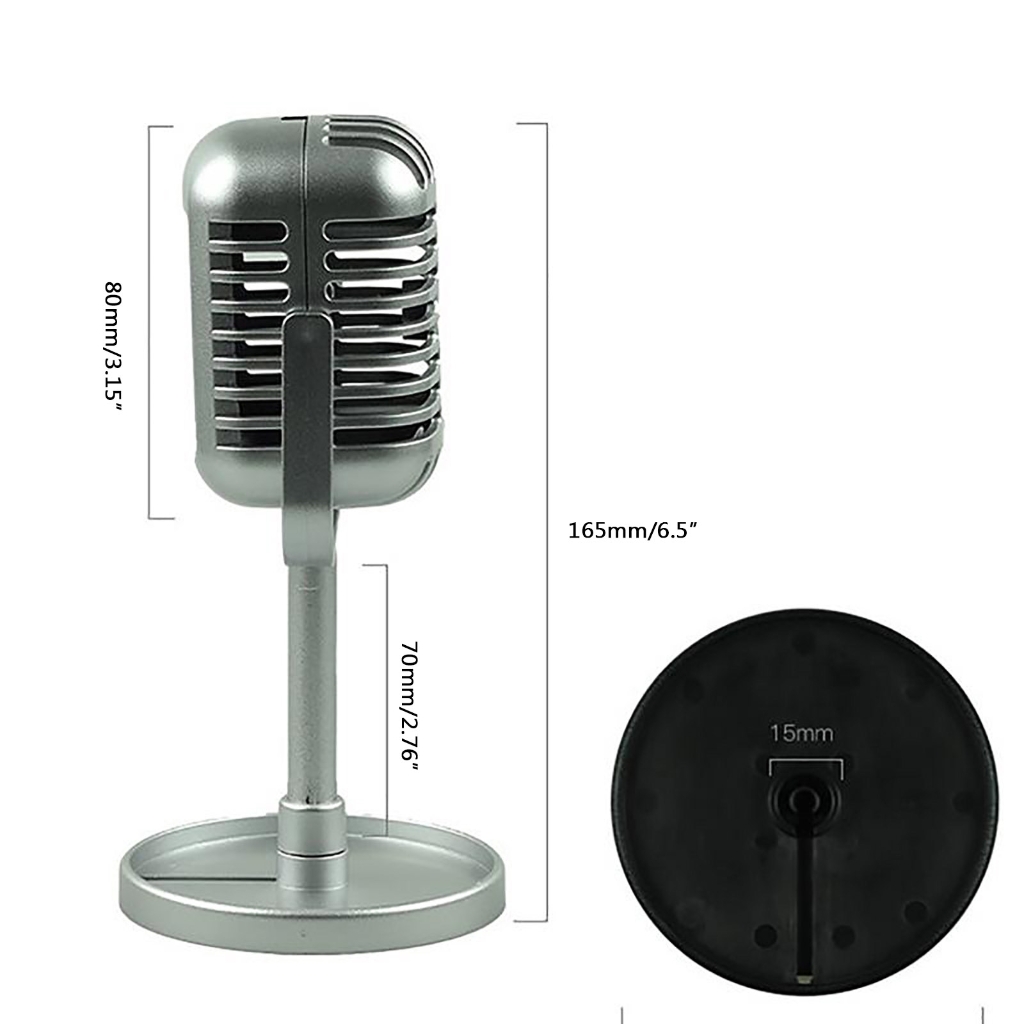 Portable- Retro Microphone Props Vintage Microphone Toy Prop with Stand ...