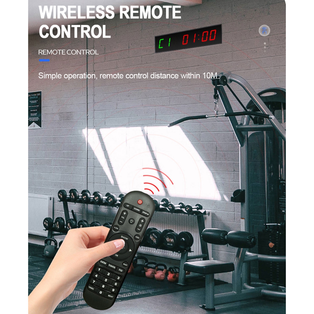 Large Gym Timer Clock Gym Stopwatch Count Down/Up, Workout Timer ...