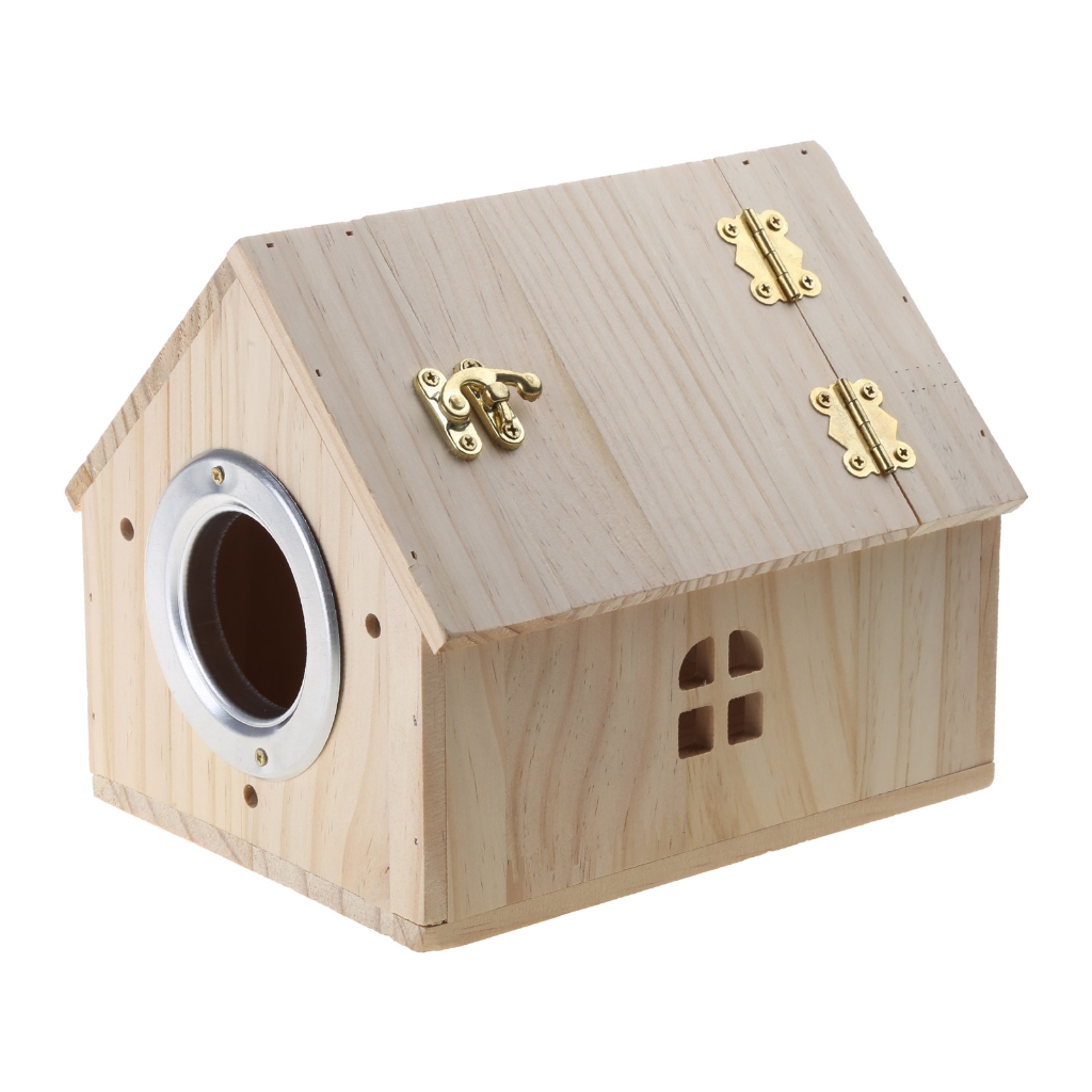 Parrot Breeding Box Hanging Bird Nest Bird Cage House Wood Mating Box ...