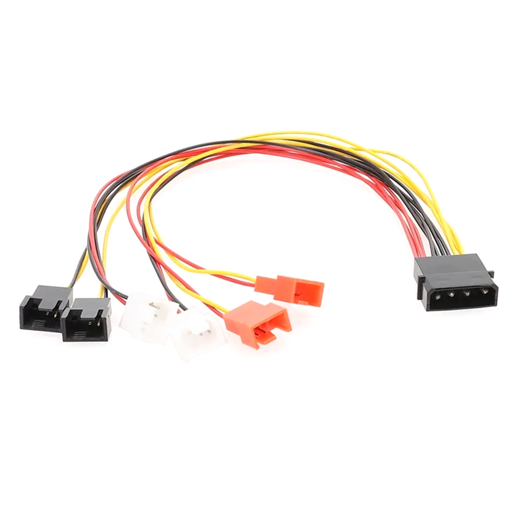 4Pin Molex to 3Pin Fan Connector Cable Power Fan Molex Connector 12V 7V ...
