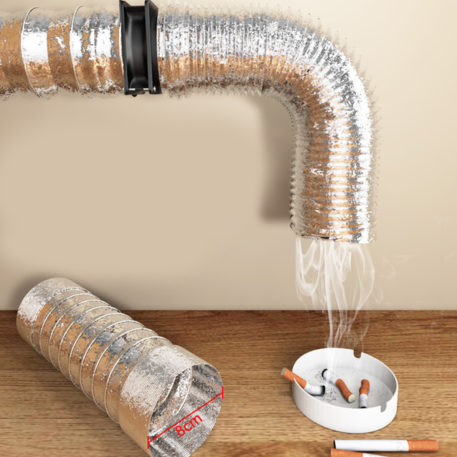 USB Ventilation Fan with 1/3/6M Pipe Tub Exhaust and Intake Fan for ...