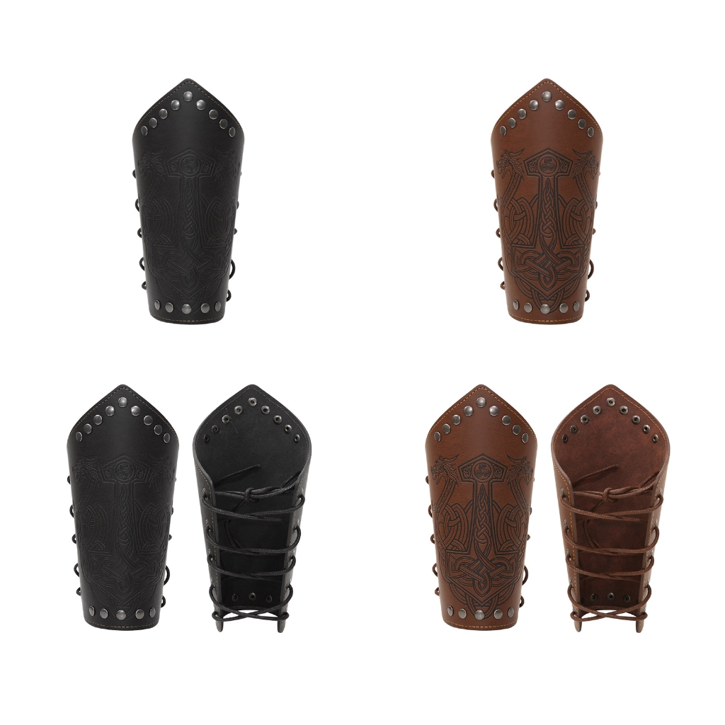 Adjustable Wrist Guard Men Cosplay Knight Wristbands Medieval Style ...