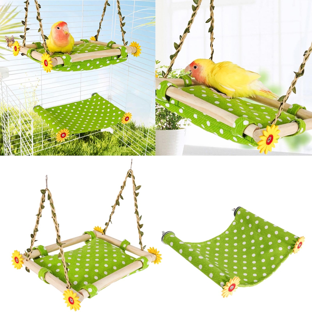 Bird Nest Cage Mounted Parrot Standing Perch Bird Cage Hammocks Bed ...
