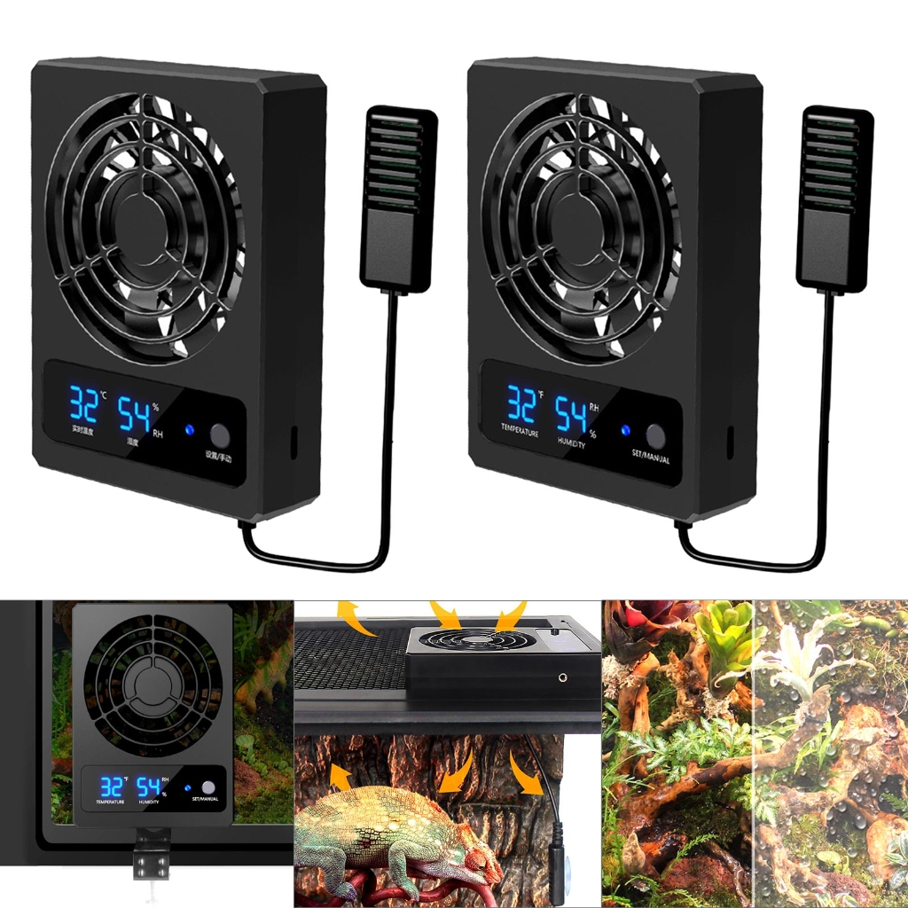 Reptiles Cooling Fan for Terrariums Low Noise Energy Saving Chiller Air ...