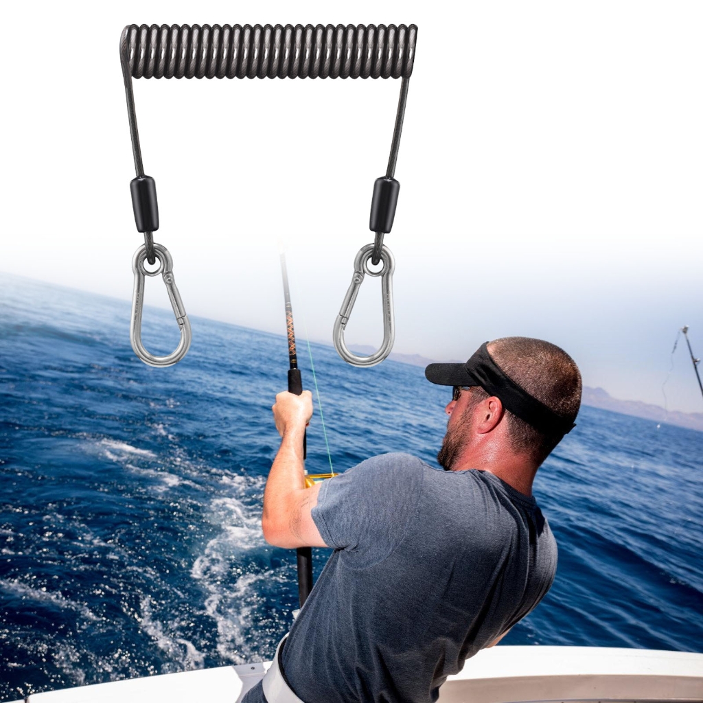 Retractable Safety Rope Lanyard Heavy Duty Spring Coil Fishing Lanyard ...