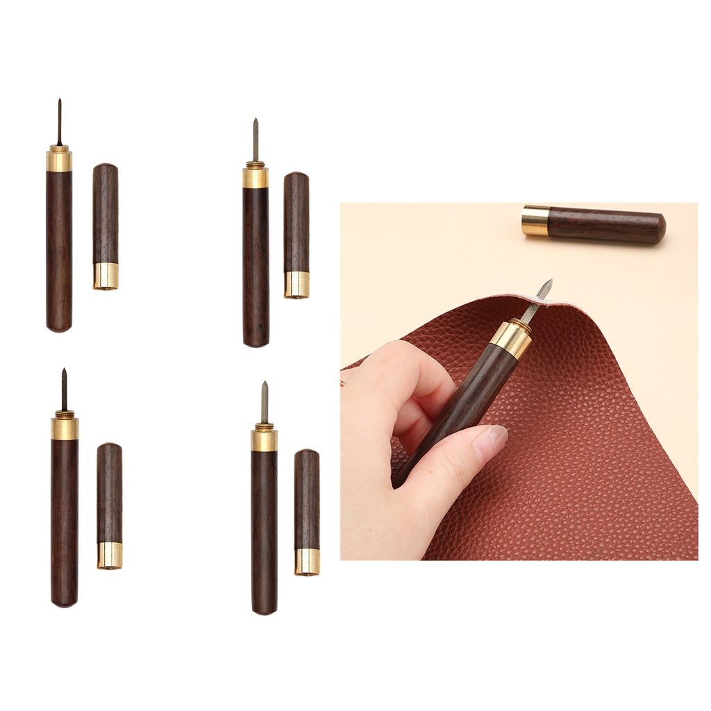 Leather Hole Punching Awl with Wood Handle Leather Sewing Awl Tool for ...