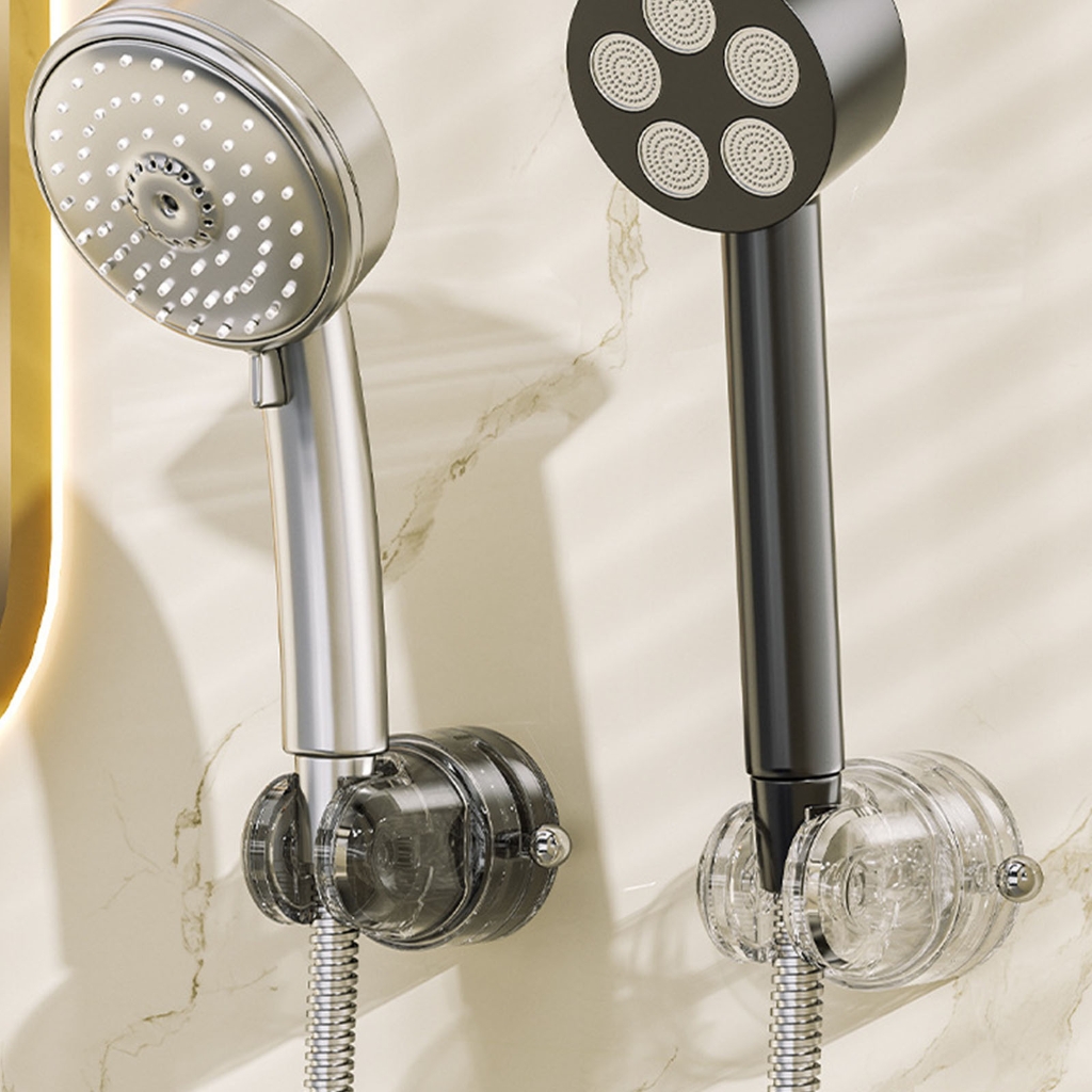 Portable Shower Brackets Strong Grip Suction Base Tile Glass Wall Mount ...