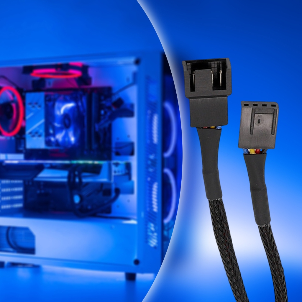 4 Pin Fan Extension Cable PC Fan Power Extension Cable Male to Female ...