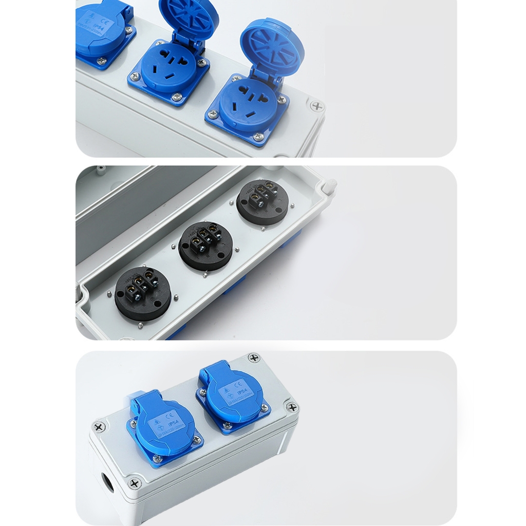 3 Pin 16A Waterproof Outdoor Electrical Sockets Box Strong Plastic ...