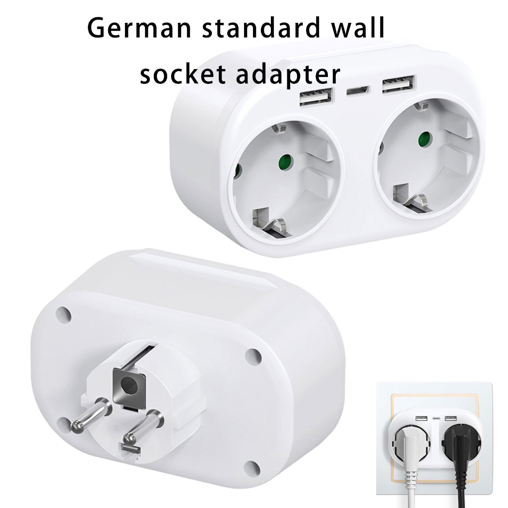 EU Travel Power Adapters Double USB Port 2 European Outlets Overloading ...