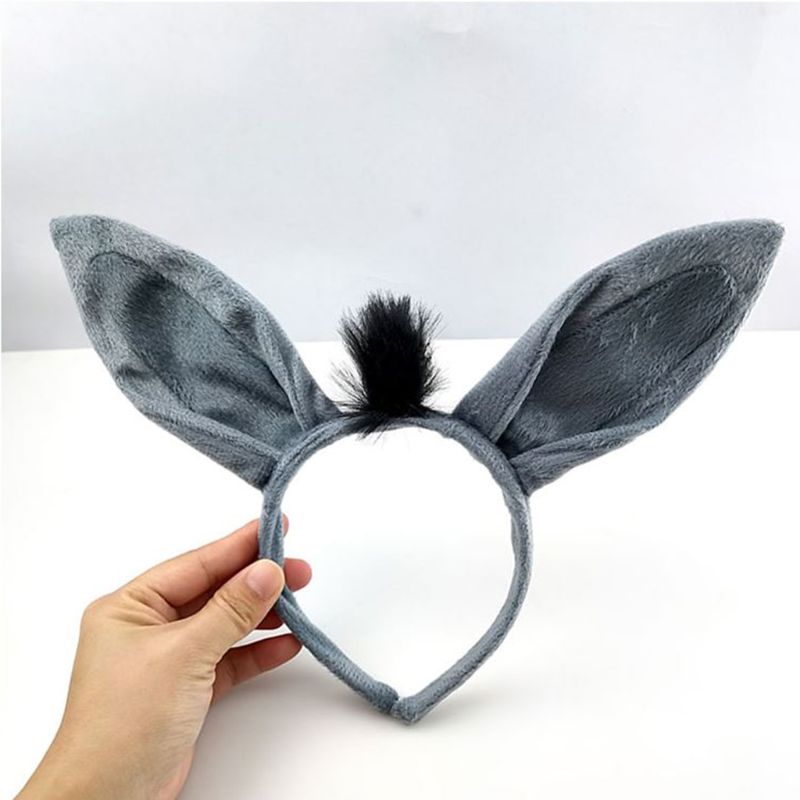 Plush Horse Ears Dunkey headband Halloween Headband Faux Fur Dunkey ...