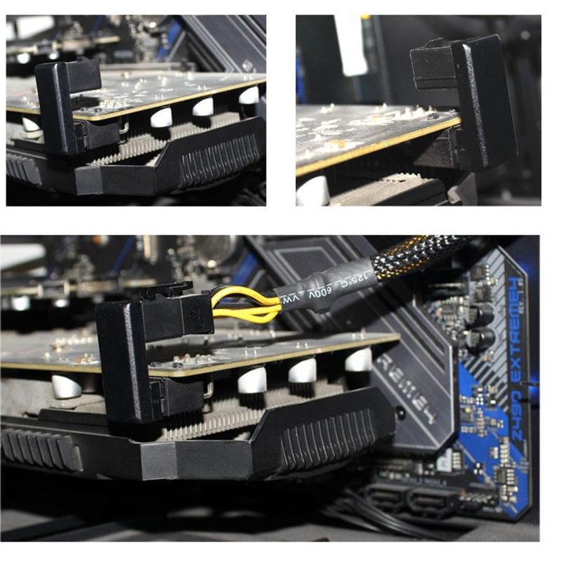 GPU VGA PCIe 8 Pin 6 Pin U Turn 180 Degree Angle Connector Power ...