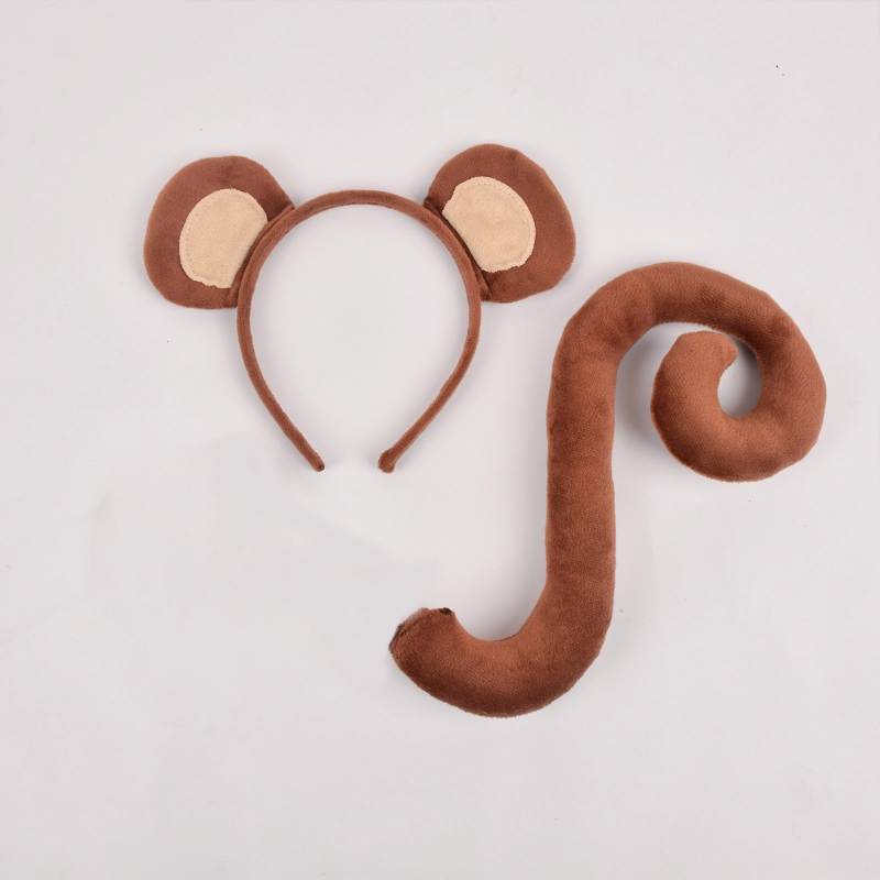 Monkey Ears Headband and Tail Animal Monkey Cosplay Costume for Kid ...