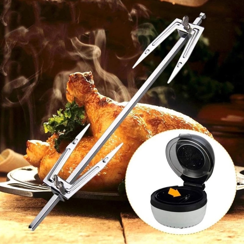 Stainless Steel Grills Rotisserie Forks Meat Spit Rods Barbecue ...