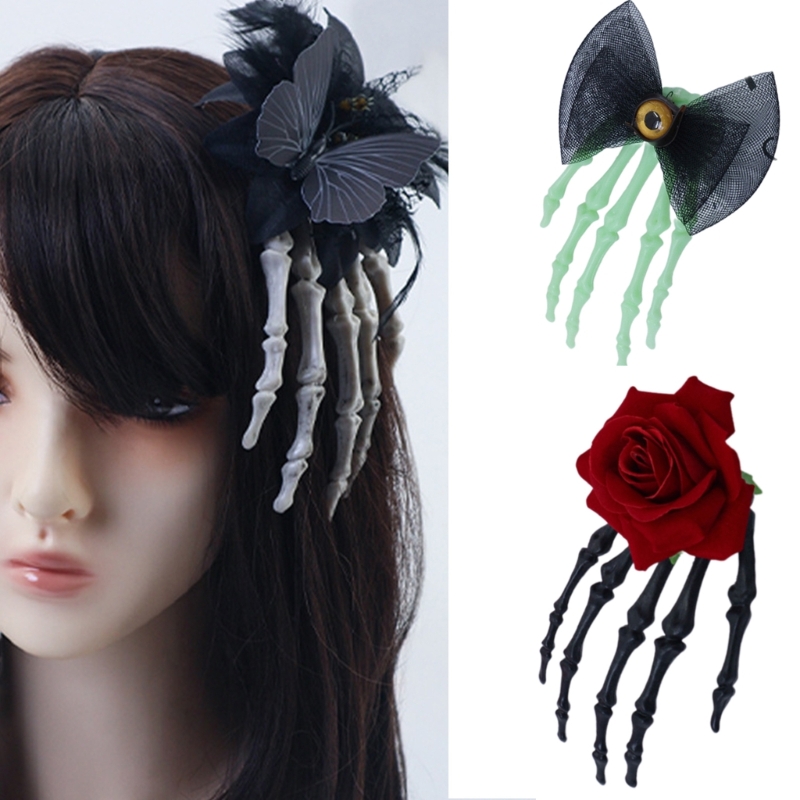 Mysterious Skeleton Hand Hair Clip with Easy Attach for Various Hair ...